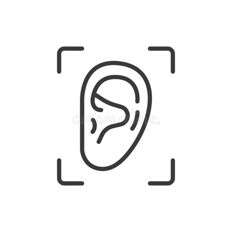 Ear Recognition Icon In Line Design Ear Recognition Biometric Scan Audio Identification
