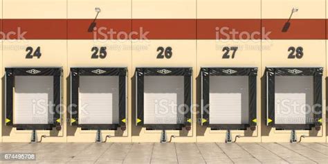 상품을 로드 하기 위한 문 가진 대형 유통 창 고 3 차원 일러스트 레이 션 상업 부두에 대한 스톡 벡터 아트 및 기타 이미지 상업 부두 창고 배달 Istock