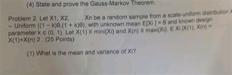 4 State And Prove The Gauss Markov Theorem Studyx 4 State And Prove The Gauss Markov Theorem Studyx