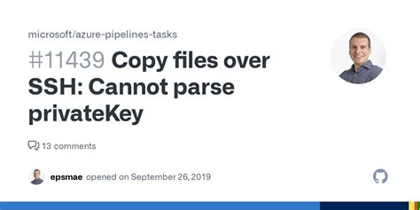 Copy Files Over Ssh Cannot Parse Privatekey · Issue 11439 · Microsoft