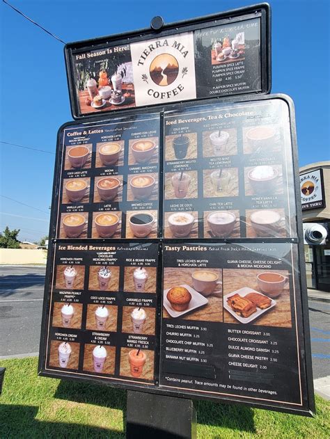 Tierra Mia Coffee Drive Thru Menu Updated 2026