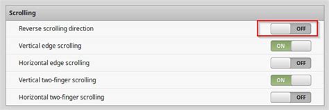 turn off reverse scrolling for touchpad in linux mint i have a pc