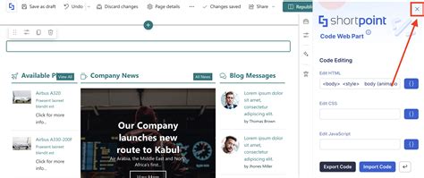 how to add a web page animation to a sharepoint page shortpoint support
