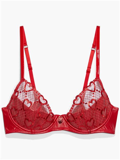 Glossy Flossy Quarter Cup Bra In Red Savage X Fenty