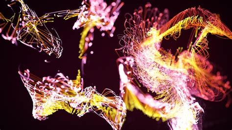 Premium Photo 3d Rendering Of A Colorful Abstract Stylish Particle And Plexus System On A Dark