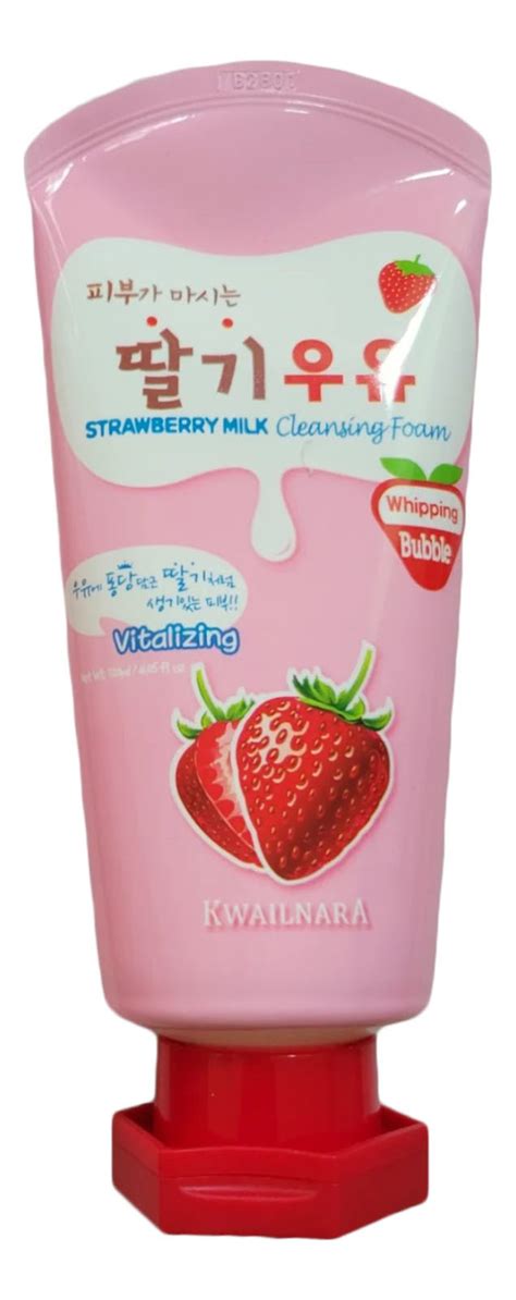 Welcos пенка для лица с экстрактом клубники kwailnara strawberry milk ...