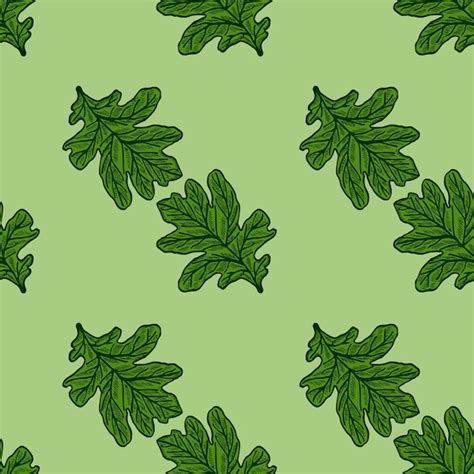 Premium Vector Leaves Oak Engraved Seamless Pattern Retro Background Botanical With Forest