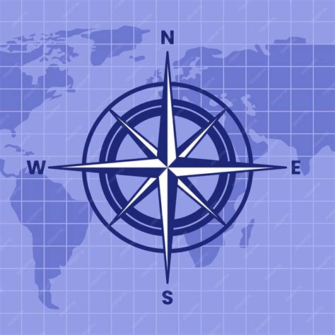 Premium Vector Flat Map Compass Background Premium Vector Flat Map Compass Background