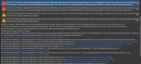 unable to register imixedrealityinputdevicemanager data provider