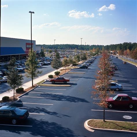 Mall Parking Lot A Large Parking Area Adjacent To The Mall With Cars