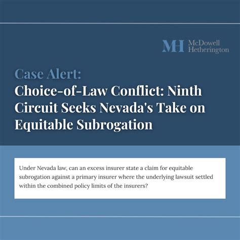 Insurancelaw Excesscoverage Equitablesubrogation Choiceoflaw Legalupdate Ninthcircuit