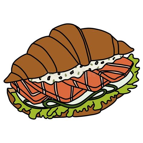 Croissant Lettuce Stock Illustrations 1474 Croissant Lettuce Stock