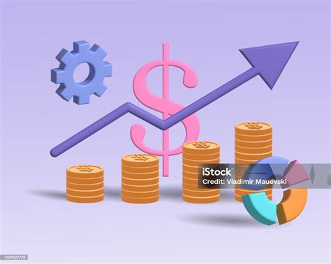 동전 더미와 그래프의 상승과 하락의 화살표 둥근 그래프와 큰 달러 기호 3d 렌더링 개념에 대한 스톡 사진 및 기타 이미지 개념 그래프 금융 Istock