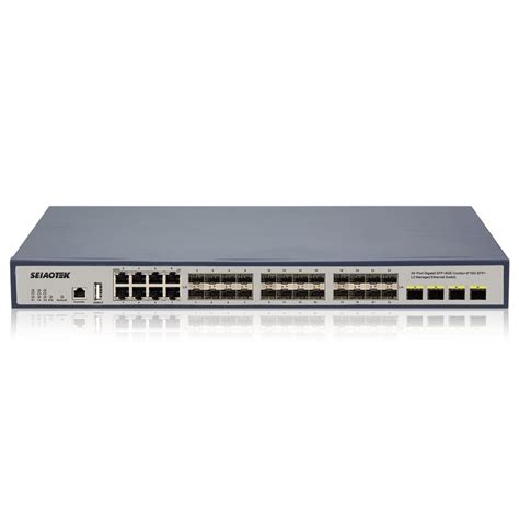 28 Port Gigabit Managed Layer 3 SFP Switch With 10G SFP Slots Manufacturer Of PoE Networking