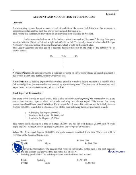 Account And Accounting Cycle Process Finacial Statment Analysis Lecture