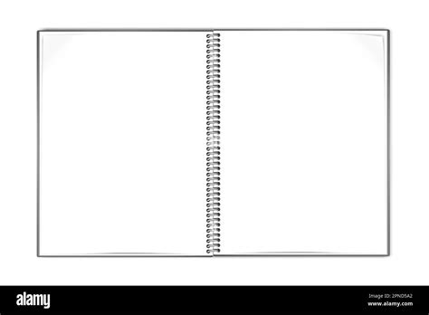 Open Wire Bound Notebook Vector Mock Up Spiral Notepad Blank White