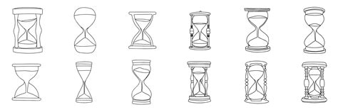 Premium Vector Collection Of Doodle Hourglasses Hand Drawn Outline