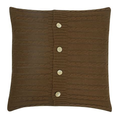 Dark Brown Knitted Cushion Cover 50cm X 50cm
