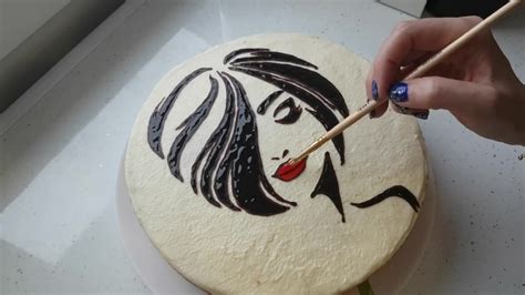 Как сделать рисунок на торте шоколадом 86 фото