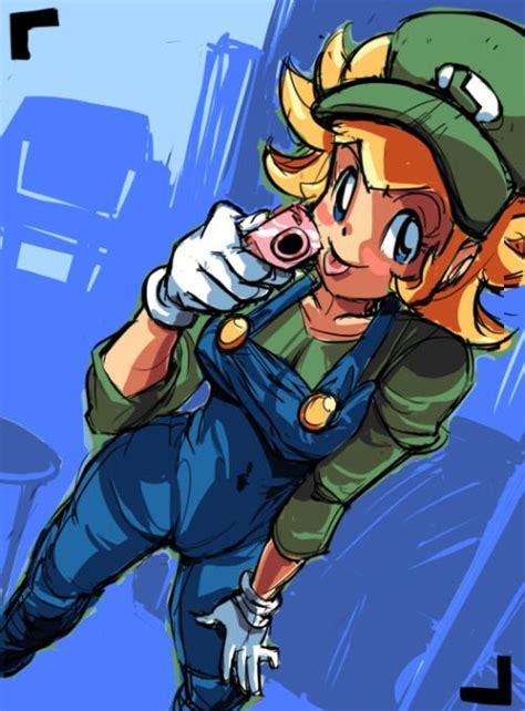Peach Dressed As Luigi Taking A Selfie Favorite Character Nintendo Princess Zelda Characters