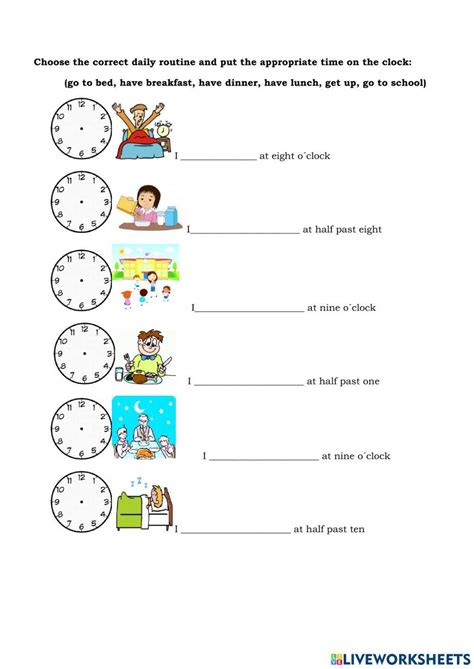 Daily Routine Listening Online Exercise For Live Worksheets