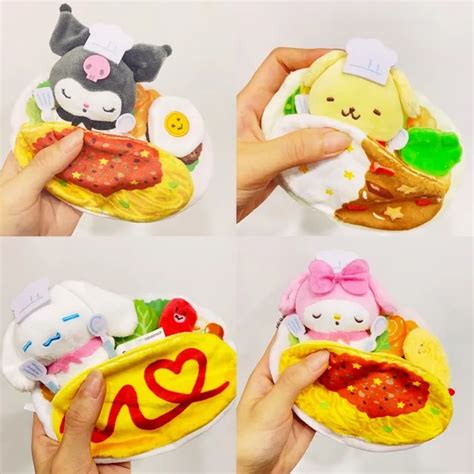 영앤정 오므라이스 인형키링 마이멜로디 쿠로미 시나모롤 폼폼푸린 키티 위시버킷