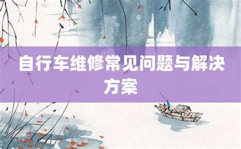 自行车维修常见问题与解决方案