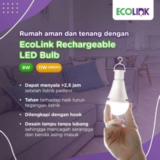 Jual Lampu EcoLink LED Emergency Rechargeable W Shopee Indonesia