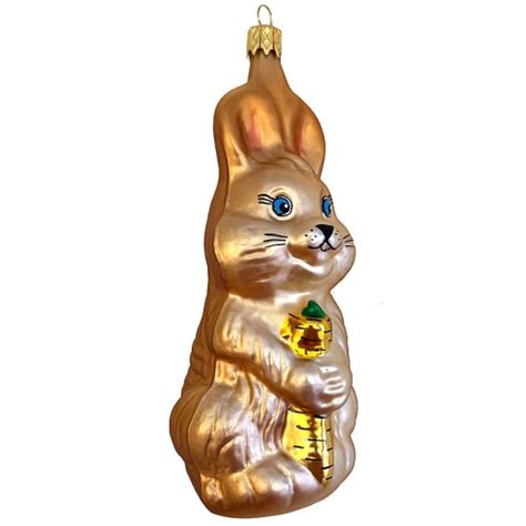 Xl Easter Bunny Blown Glass Ornament ~ Czech Republic ~ 5 Tall
