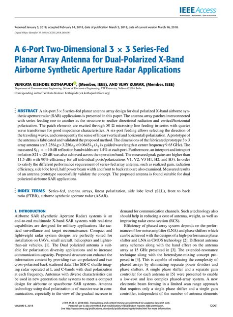 Pdf A 6 Port Two Dimensional 3x3 Series Fed Planar Array Antenna For