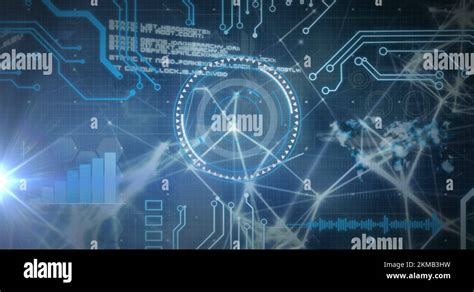Microprocessor Connections Over Round Scanner Spinning And Digital Interface Stock Video Footage