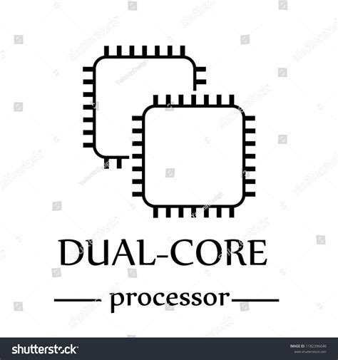 Dualcore Processor Icon Vector Illustration Stock Vector Royalty Free 1182396646