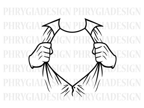 Tear Away Svg Ripped Shirt Svg Superhero Tear Away Shirt Svg Open