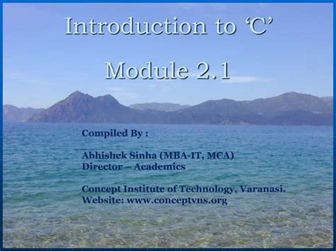 Concepts Of C Module 2 Ppsx