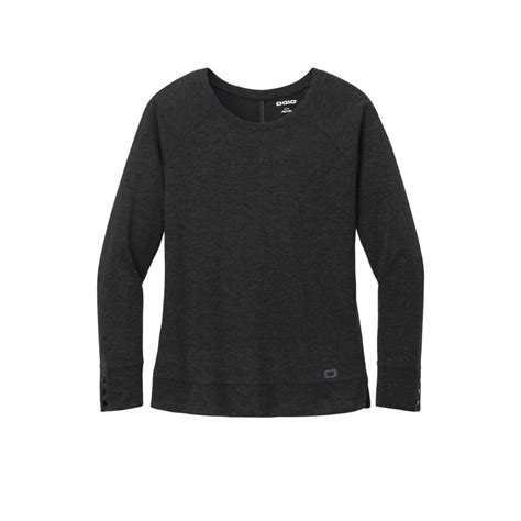 Ogio® Ladies Command Long Sleeve Scoop Neck Blacktop Ets Employee Store