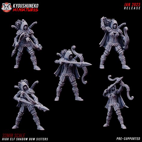 Stl File High Elf Shadow Sister Archers 🧝 ・3d Printer Model To Download