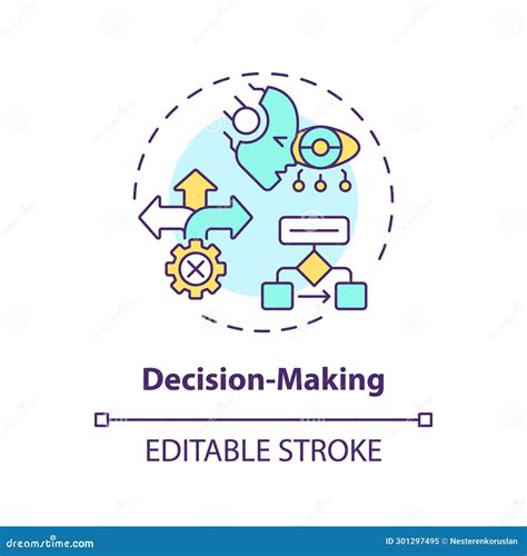 Thin Line Simple Colorful Decision Making Icon Concept Stock Vector Illustration Of Simple