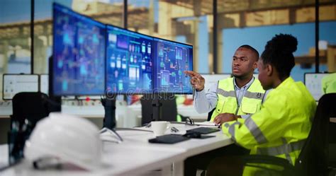 Automated Computer Technology At Industrial Plant Stock Image Image