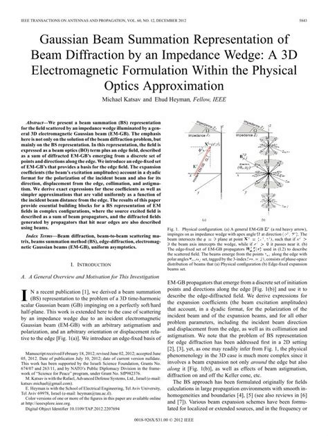 Pdf Gaussian Beam Summation Representation Of Beam Diffraction By An