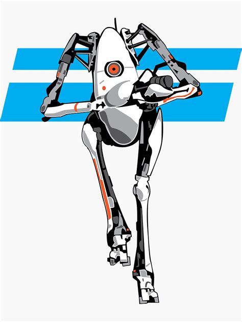 Portal 2 Tall Robot Sticker By Cpugsley Redbubble