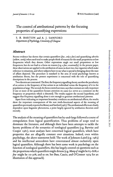 Pdf The Control Of Attributional Patterns By The Focusing Properties