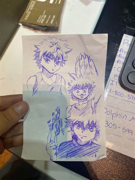 Killua Sketches I Did At Work Maybe Ill Do Gon Next Hunterxhunter