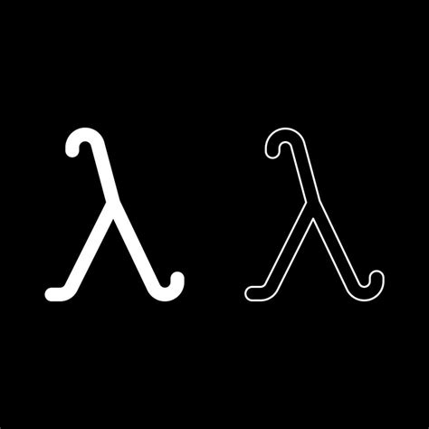 Lambda Greek Symbol Small Letter Lowercase Font Icon Outline Set White Color Vector Illustration