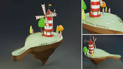 3d Model Low Poly Worlds Islands Exteriors Pack 4 Vr Ar Low Poly