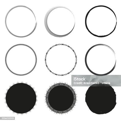 원 아이콘 집합입니다 다양한 국경 예술적 요소 벡터 일러스트 레이 션입니다 주당순이익 10 원형에 대한 스톡 벡터 아트 및 기타 이미지 Istock