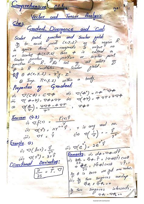 Solution Vector And Tensor Gradient Divergence And Curl Surface