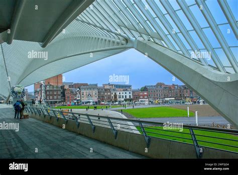 Liège Guillemins modern railway station designed by architect Santiago
