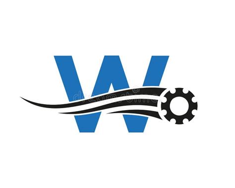 Letter W Gear Cogwheel Logo Automotive Industrial Icon Gear Logo Car