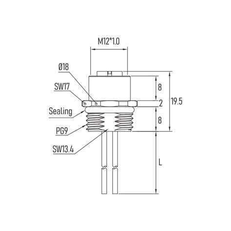 Profibus M12 B Coding Rear Fastened Panel Mount 5pin Female Connector