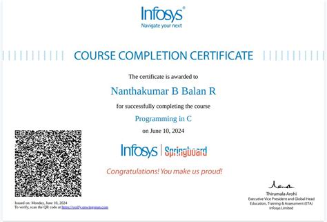 Nantha Kumar On Linkedin Excited To Share That I Have Successfully Completed The Programming In